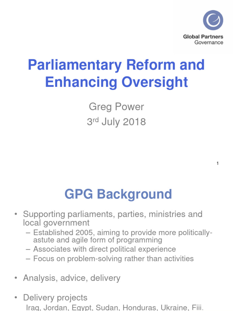 Session 1 - Presentation - Parliamentary Reform and Enhancing Oversight ...
