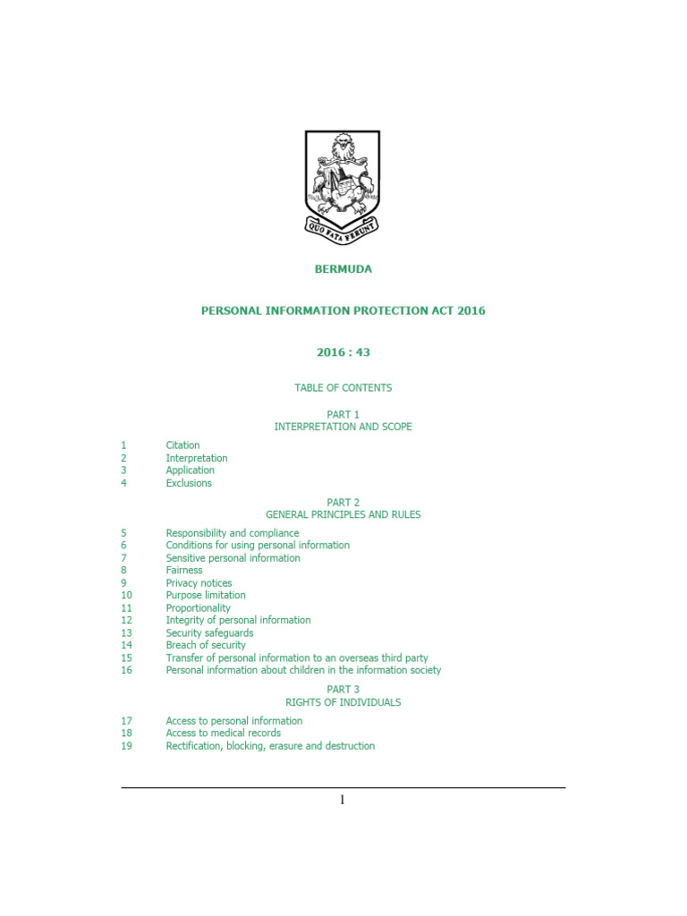 Personal Information Protection Act 2016 | PDF | Privacy | Mediation