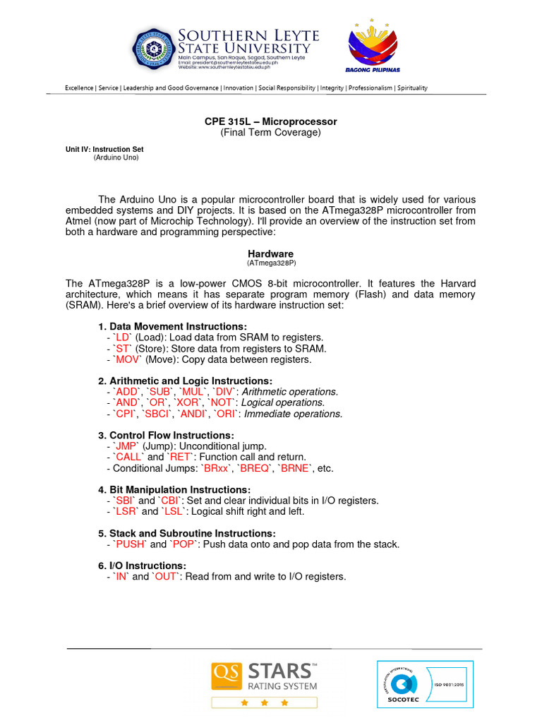 Notes For Micro Updated | PDF | Arduino | Input/Output