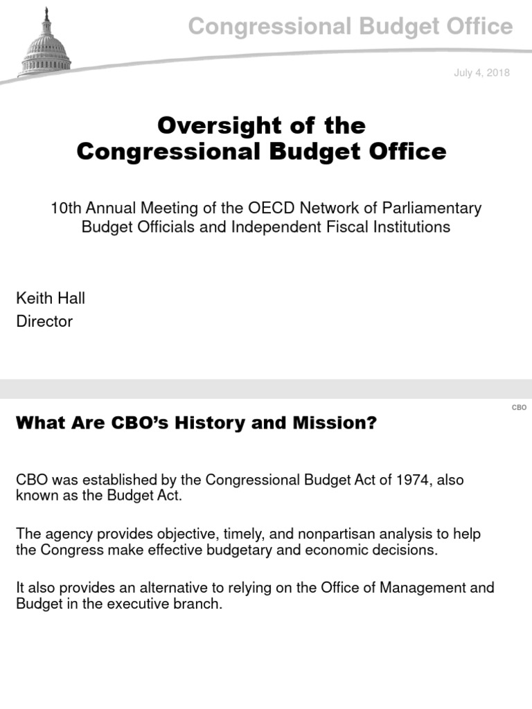 Session 7 - Presentation - Oversight of The Congressional Budget Office ...