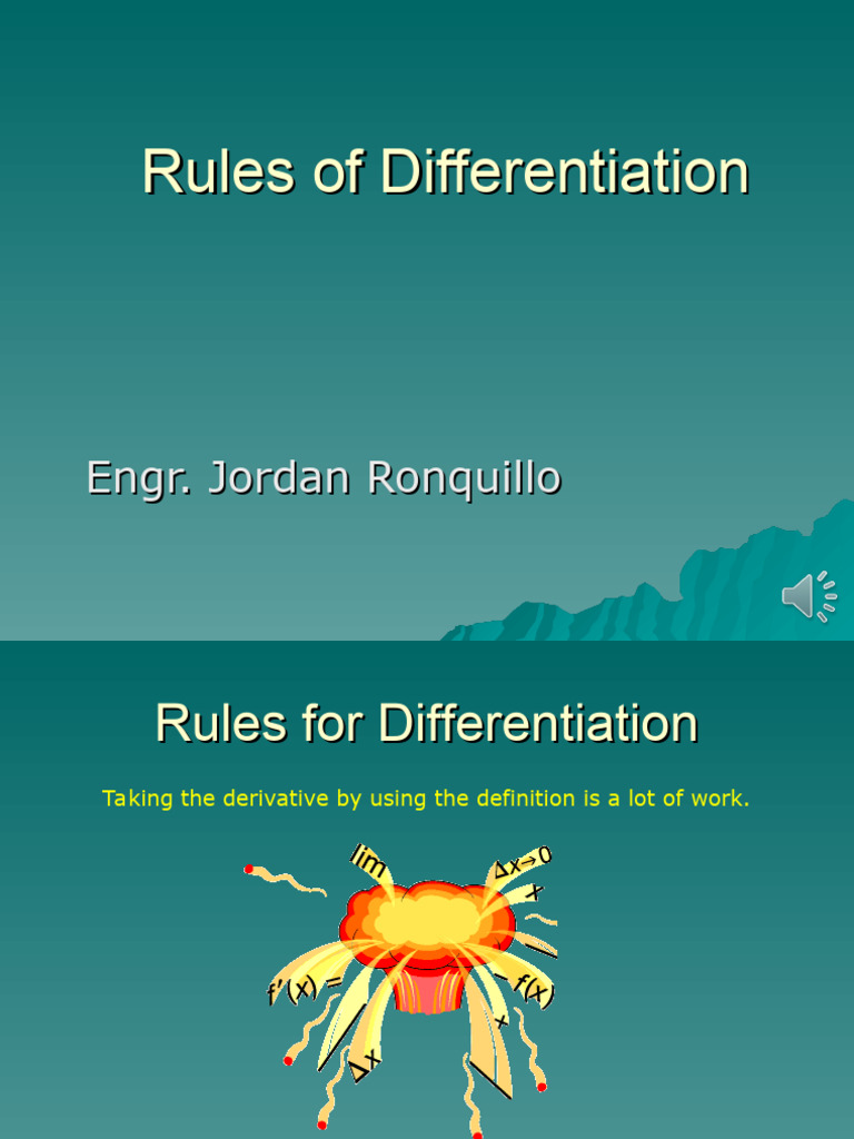 Rules of Differentiation | PDF | Derivative | Differential Calculus