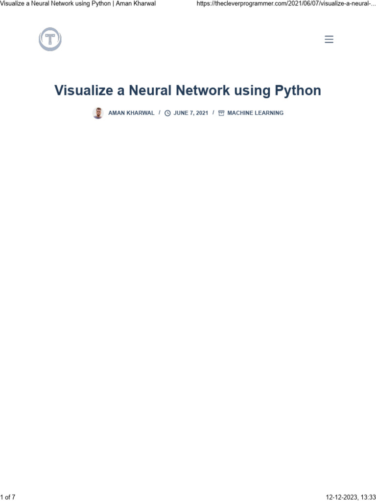 Visualize a Neural Network using Python | PDF Visualize a Neural Network using Python | PDF