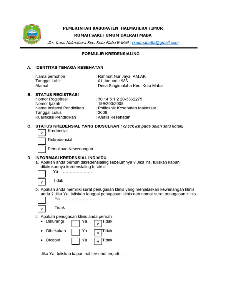 Formulir Kredensialing Nakes Lain Pdf