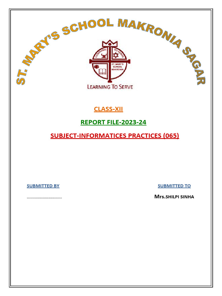 XII-Report File | PDF | My Sql | Databases