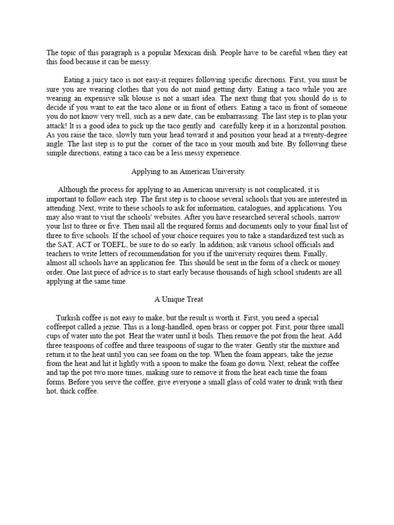 Sample Process Paragraphs | PDF | Teaspoon