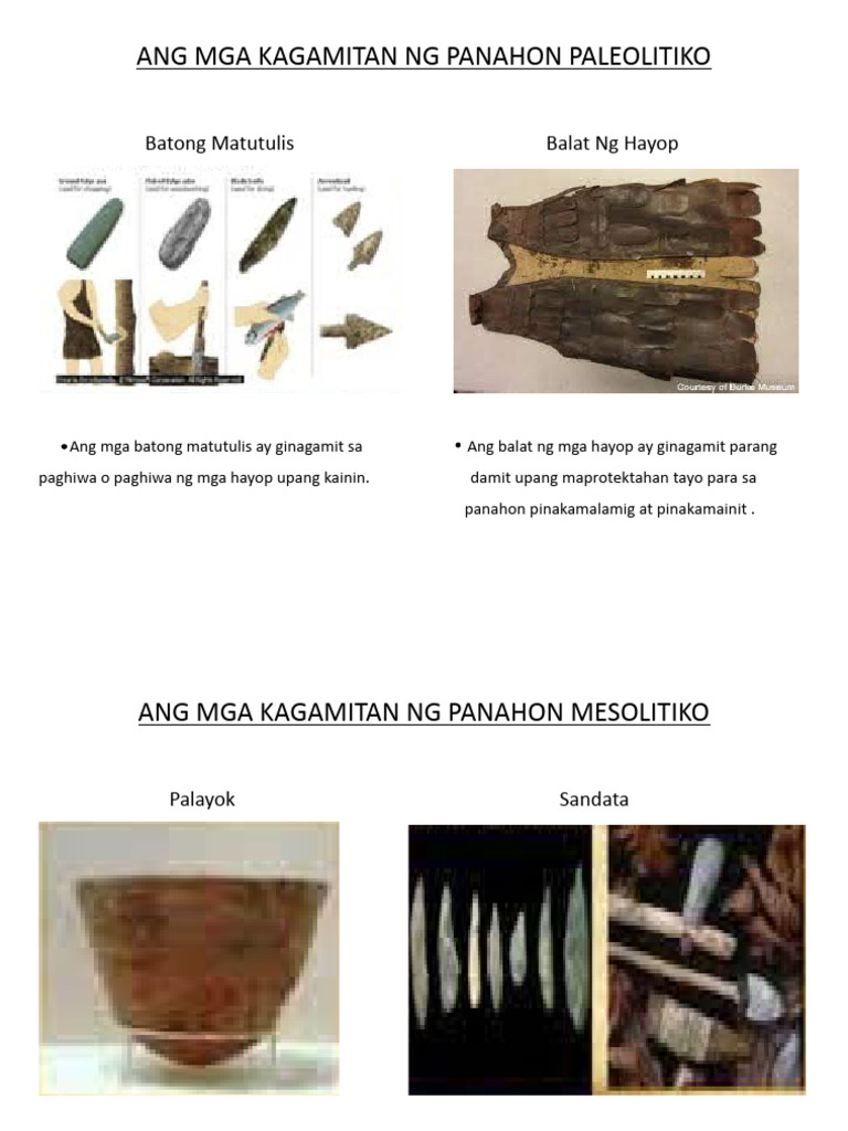 Ang Mga Kagamitan NG Panahon Paleolitiko | PDF