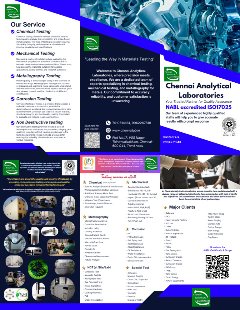 Trifold brochure-New | PDF | Corrosion | Physical Sciences