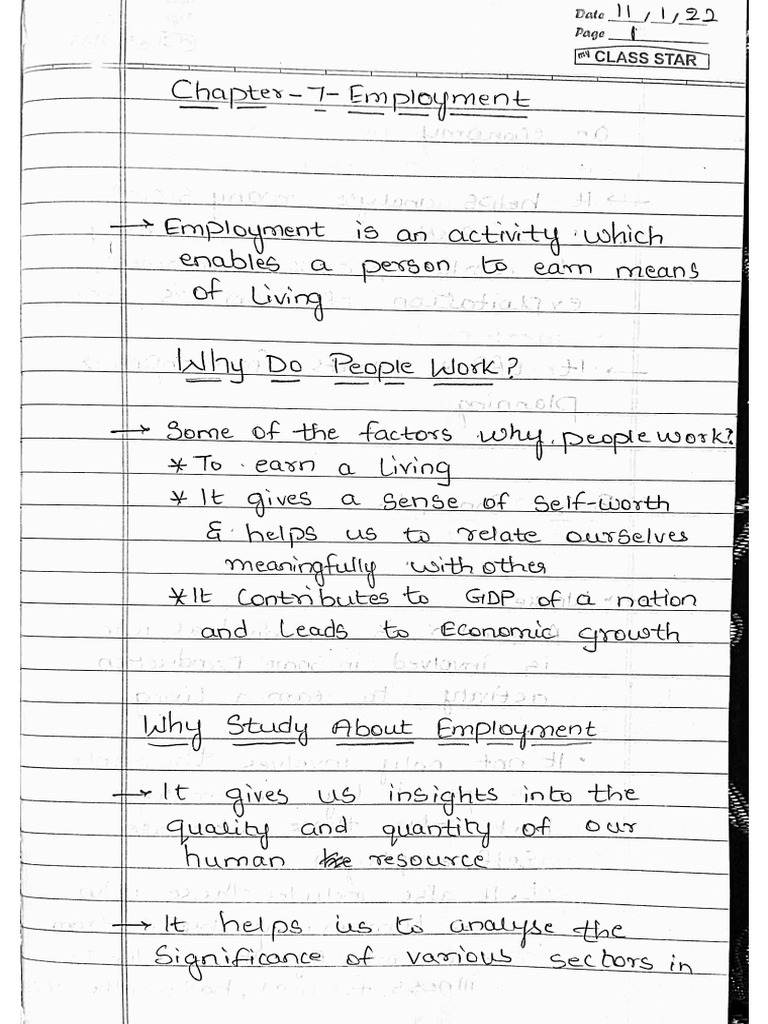 IED CH7 Employment Chapter Notes | PDF