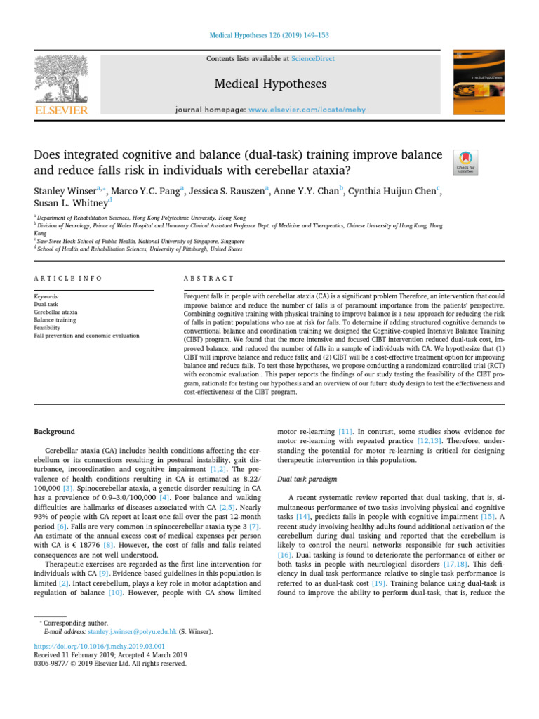 Dual Task I Cerebelar Ataxia | PDF