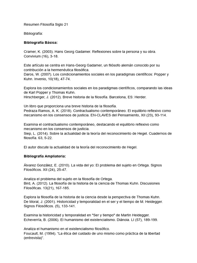 Resumen Filosofía Siglo 21 | PDF | Existencialismo | John Rawls