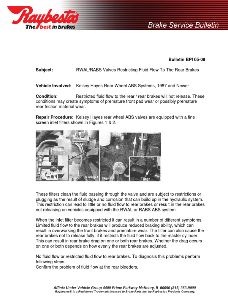 RABS Valves Restricting Fluid Flow To The Rear Brakes | PDF | Home & Garden