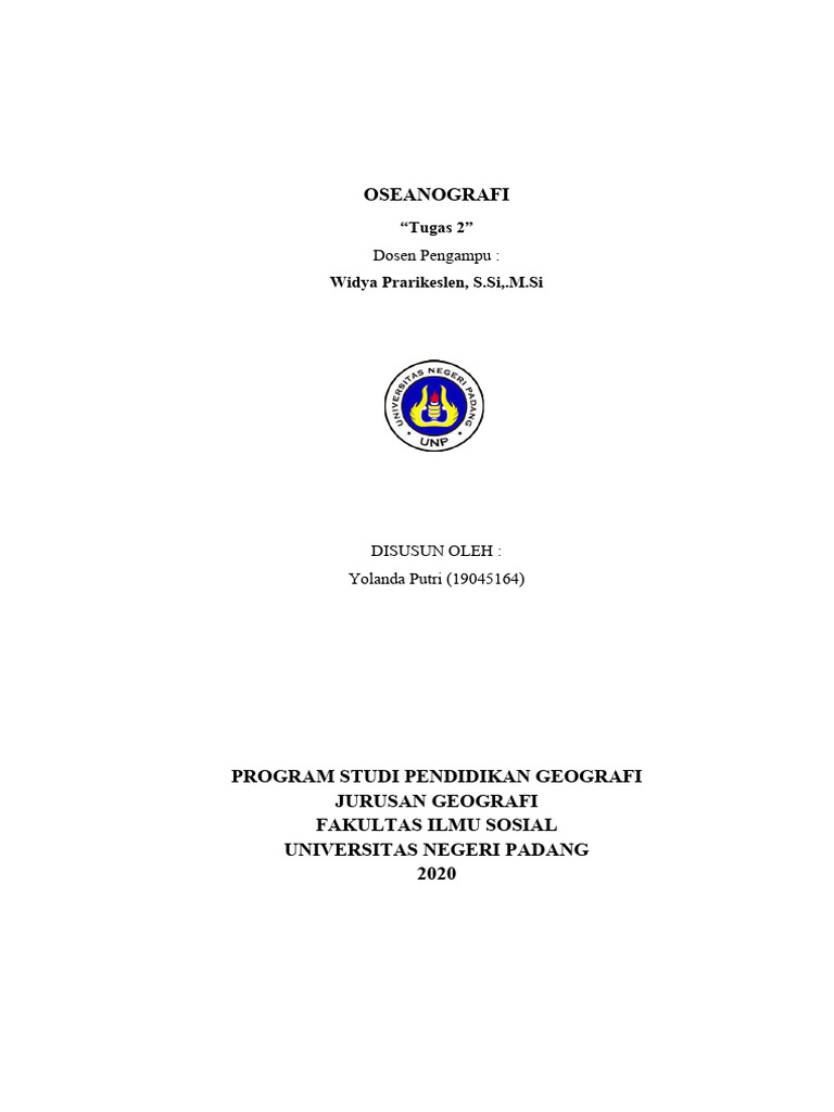 Yolanda Putri - 19045164 - Tugas 2 Resume - Oseanografi | PDF