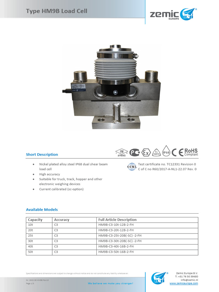 HM9B Datasheet | PDF | Equipment | Building Engineering