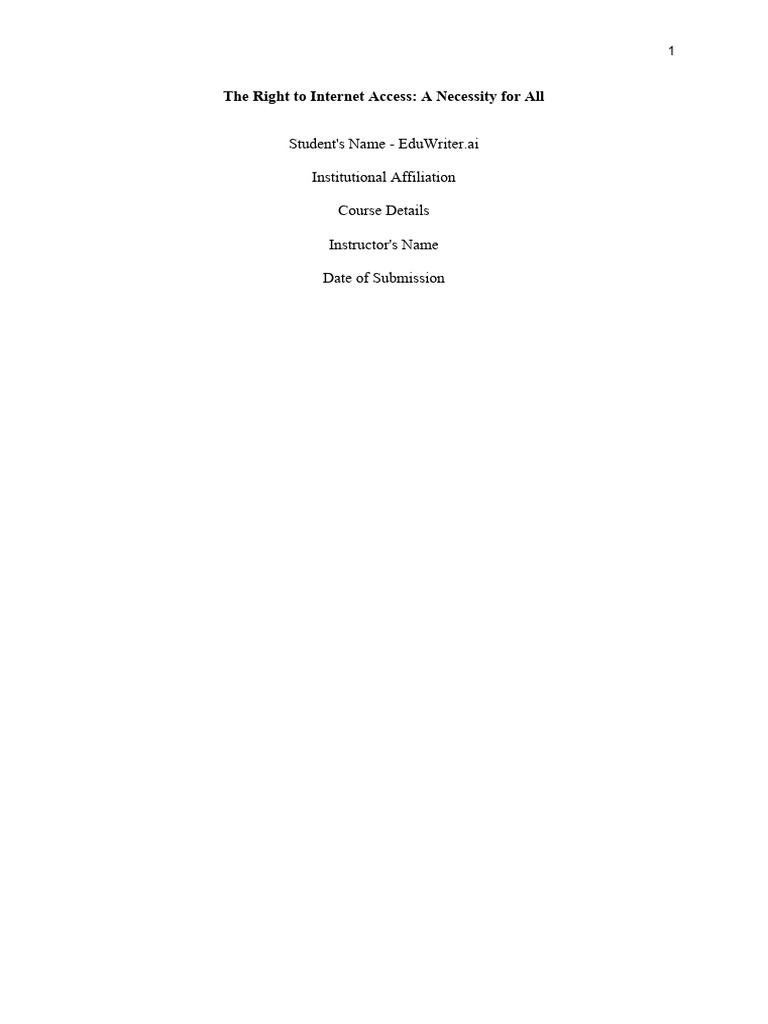 Internet Access: A Right for Everyone | PDF | Internet | National ...