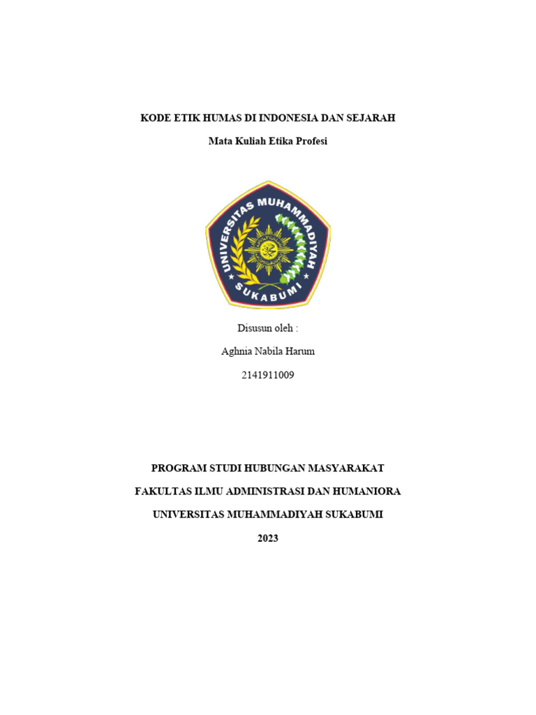 Kode Etik Humas Di Indonesia Dan Sejarah | PDF