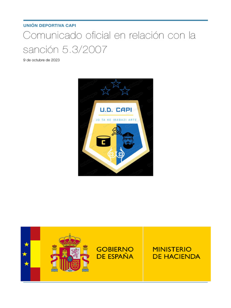 Comunicado Oficial U.D.C. | PDF