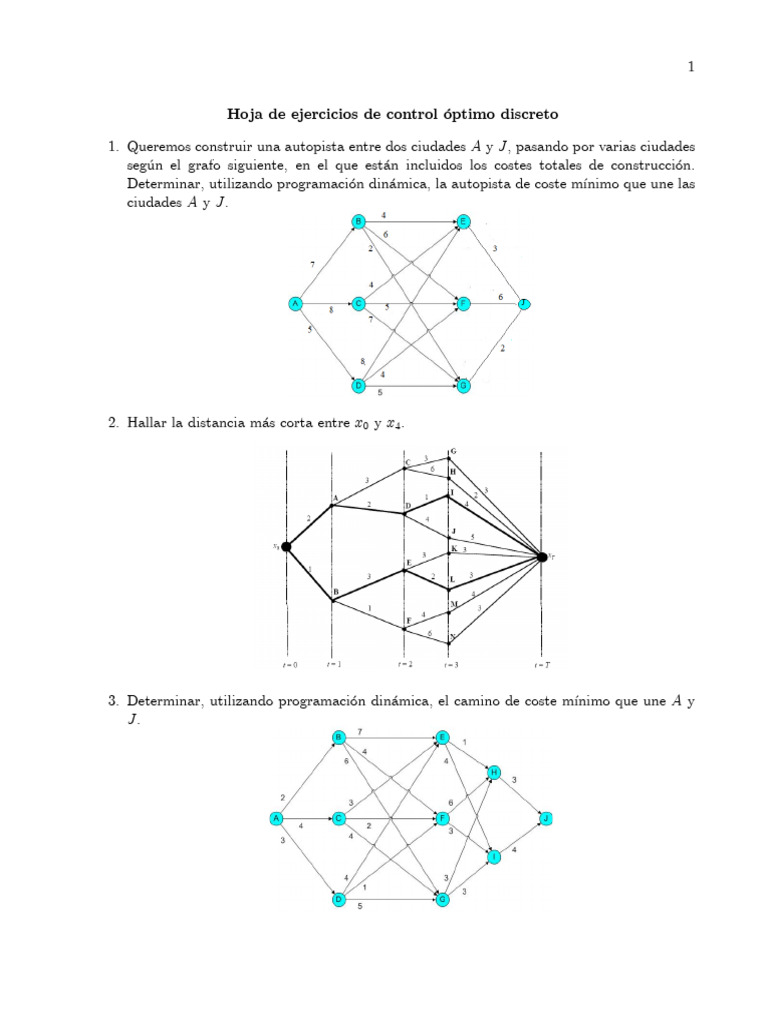 Ejercicios de Programación Dinámica y Control Óptimo | PDF