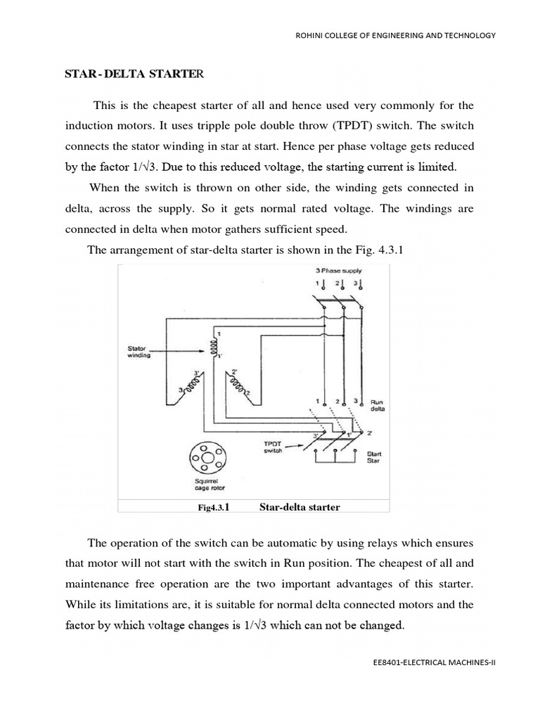 DOL, Rotor Resistance and Star To Delta Starter | PDF | Electric Motor ...