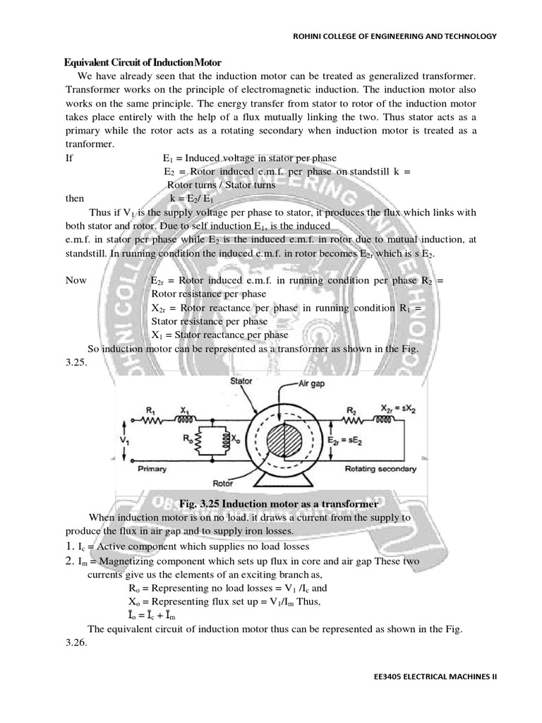 Induction Motor - Equivalent Circuit | PDF