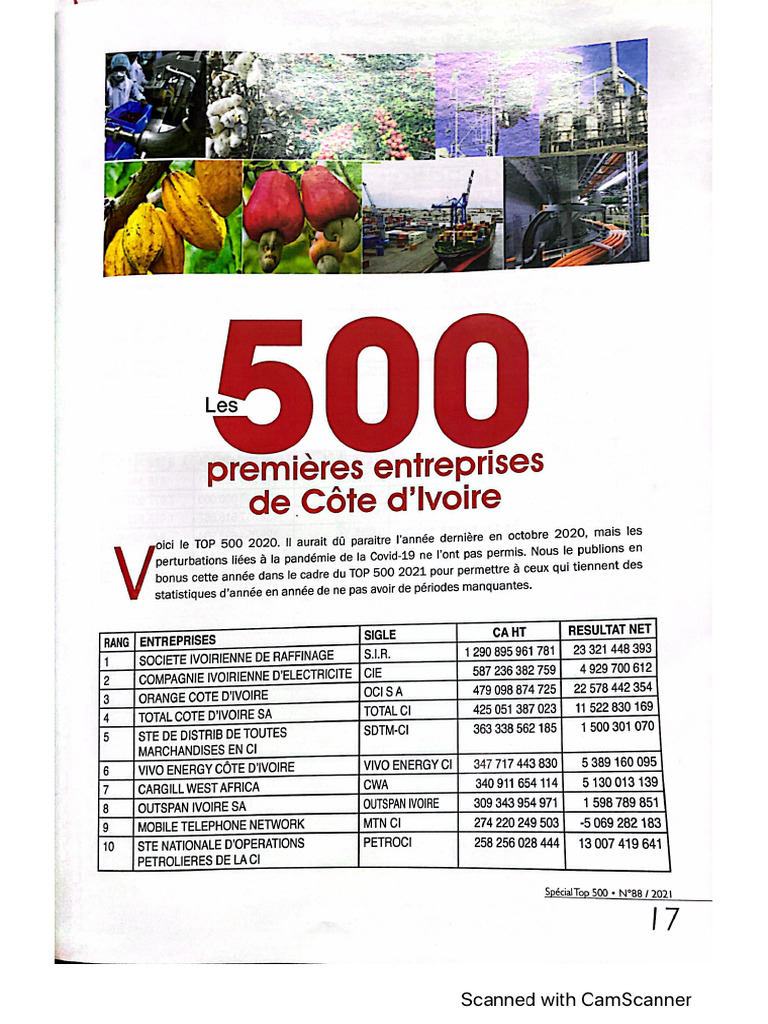 500 Premières Entreprises Ci | PDF