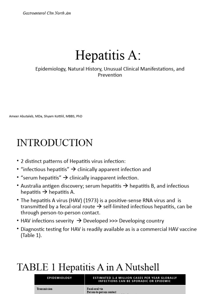 Hepatitis A | PDF