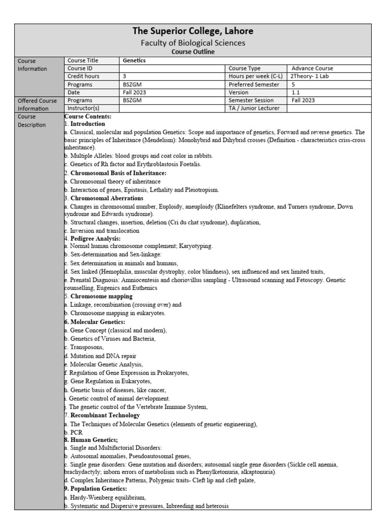 Genetics | PDF | Social Science | Science & Mathematics