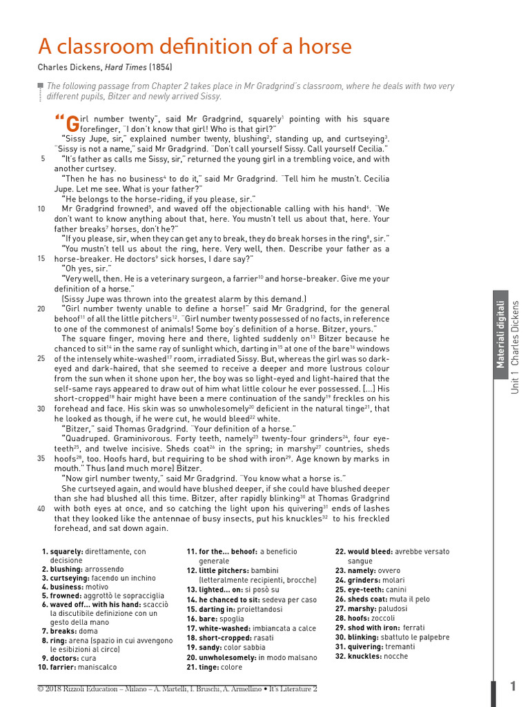 Classroom Definition of a Horse | PDF | Victorian Novels | Victorian ...