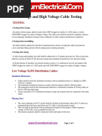 11kV Cable Testing Procedures | PDF | Transformer | Volt