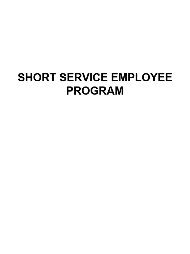 Short Service Employee Program | PDF | Career & Growth | Business