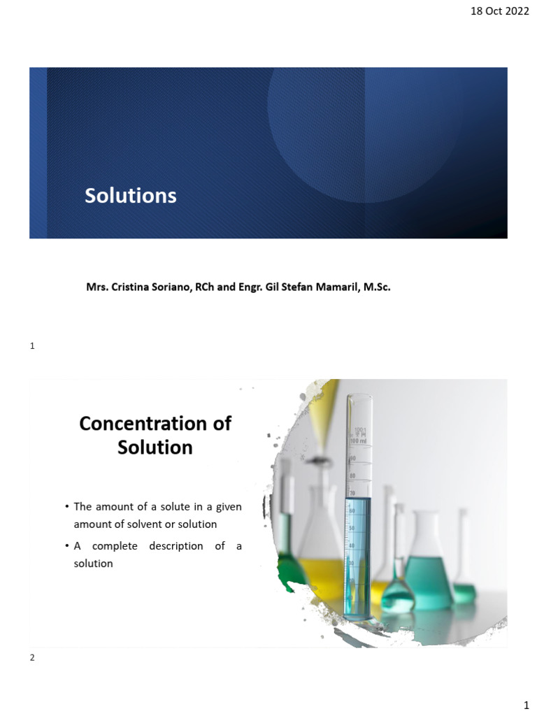 Week 10 Solutions Part 2 | PDF | Molar Concentration | Concentration