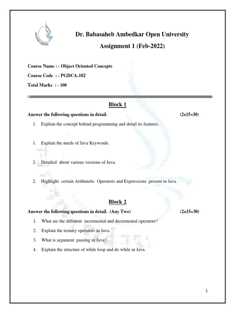 Pgdca 102 | PDF | Java (Programming Language) | Class (Computer ... Pgdca 102 | PDF | Java (Programming Language) | Class (Computer ...