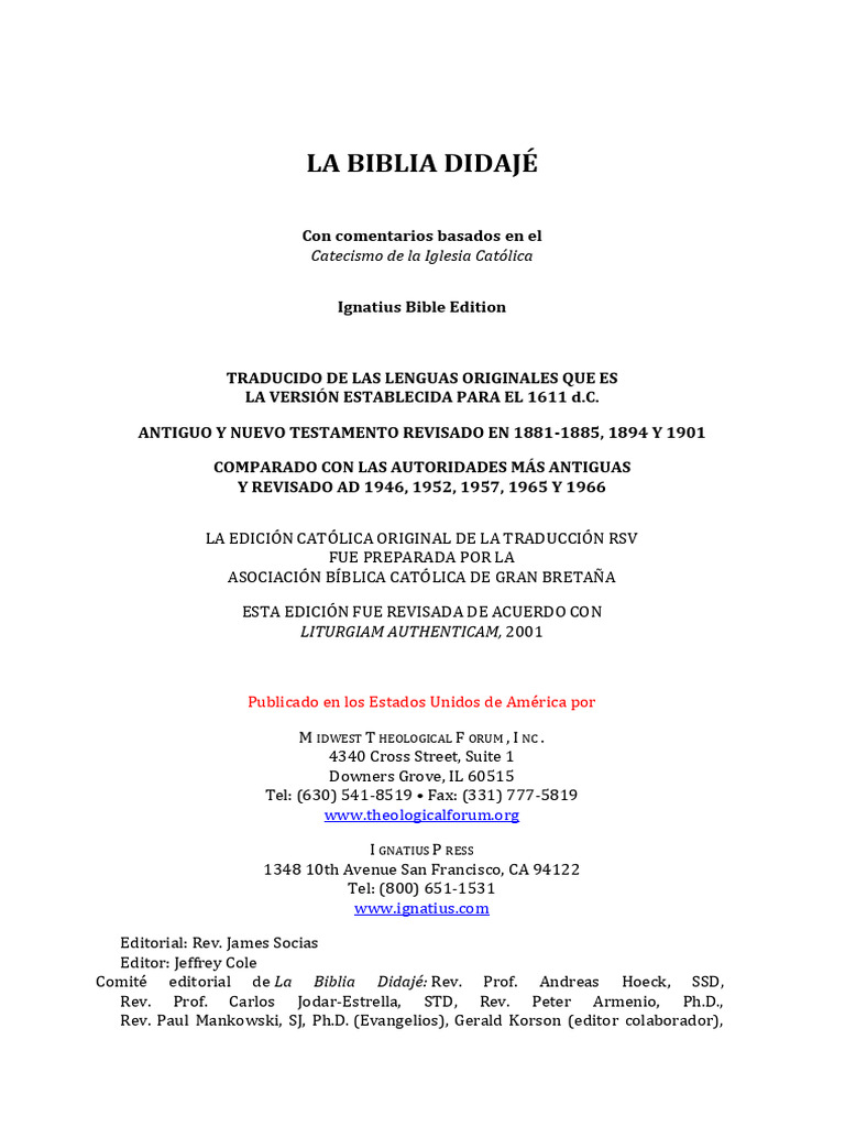 Biblia Didajé | PDF | Biblia | Iglesia Católica
