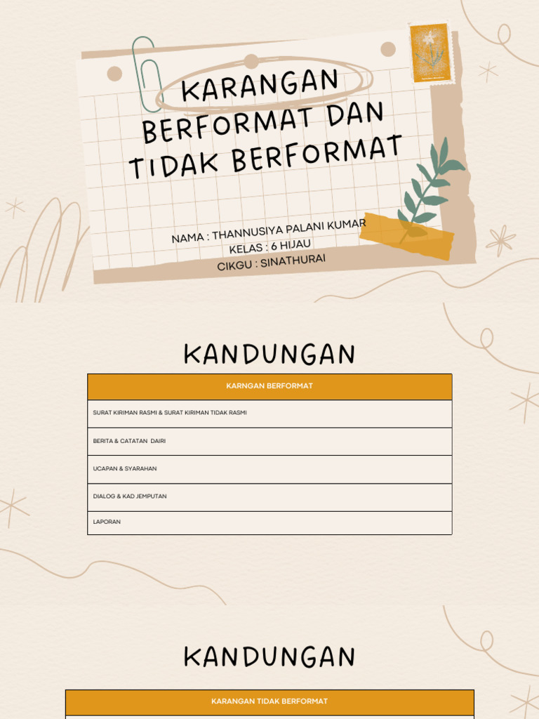 Karangan Berformat Dan Tidak Berformat | PDF