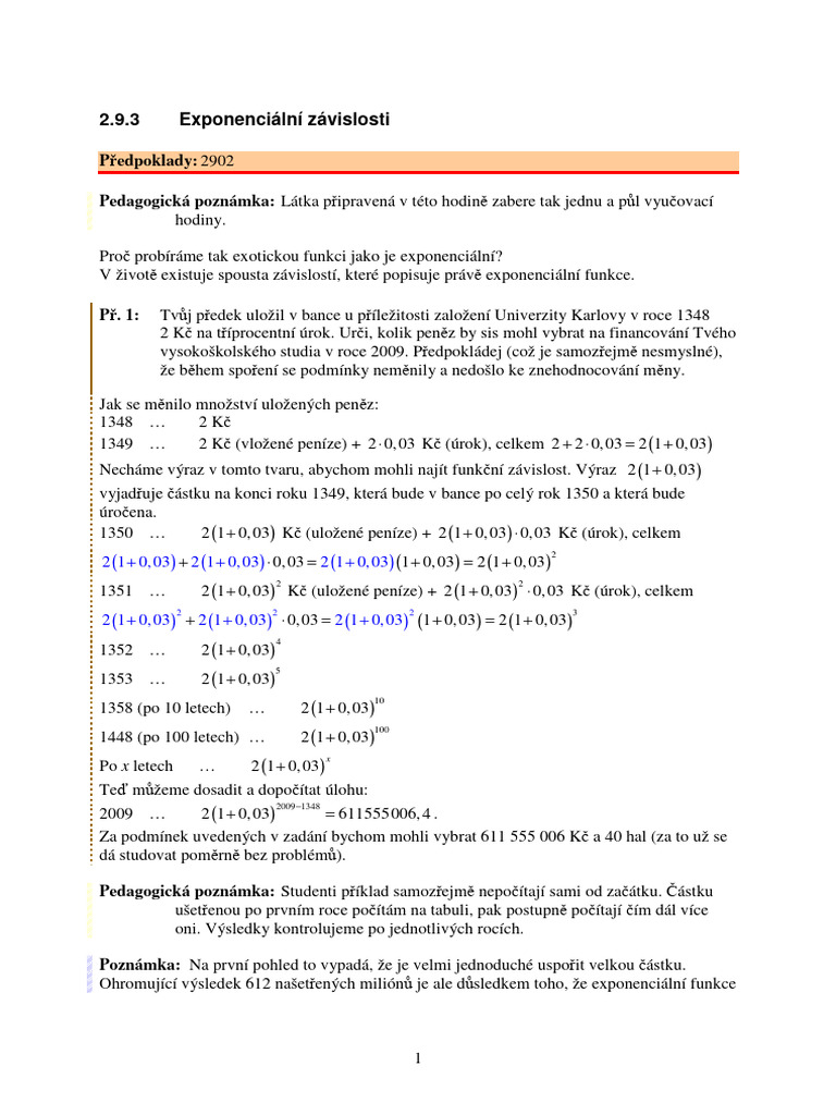 03 Exponenciální Závislosti | PDF