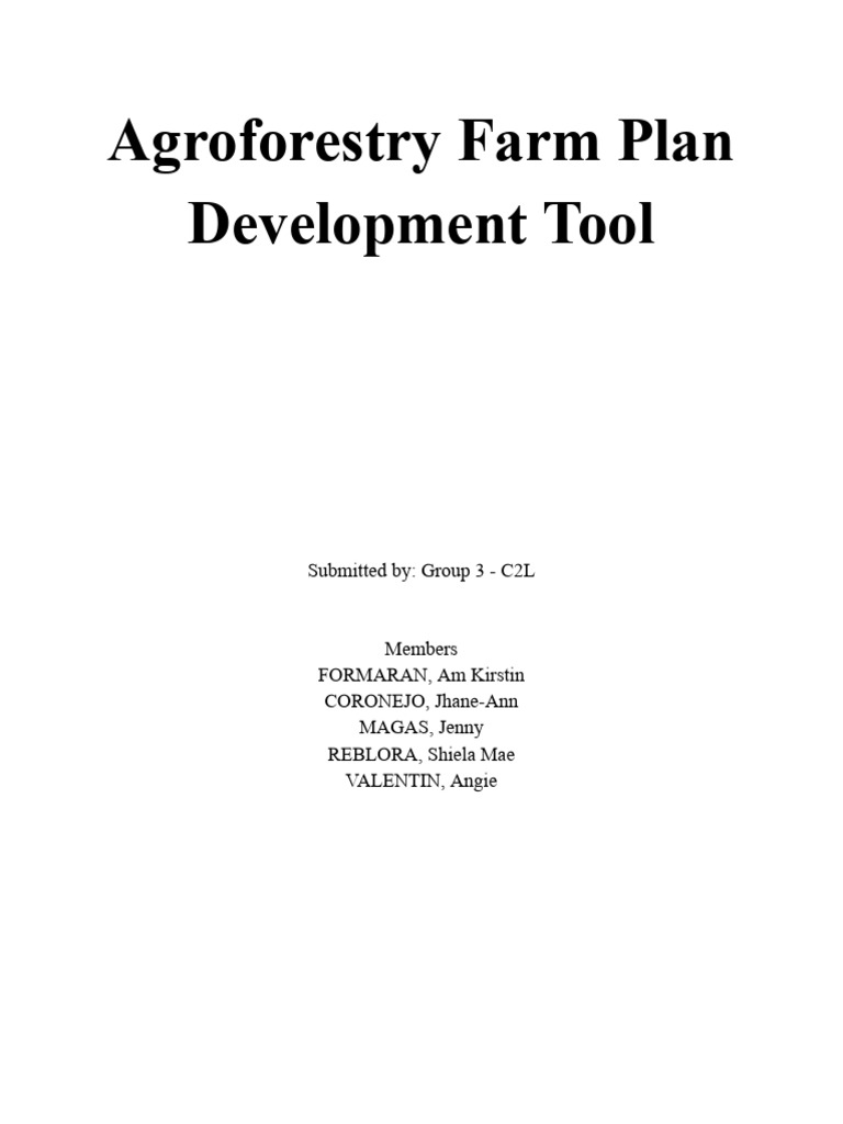 Agroforestry Farm Plan Development Tool 1 | PDF | Agriculture | Soil