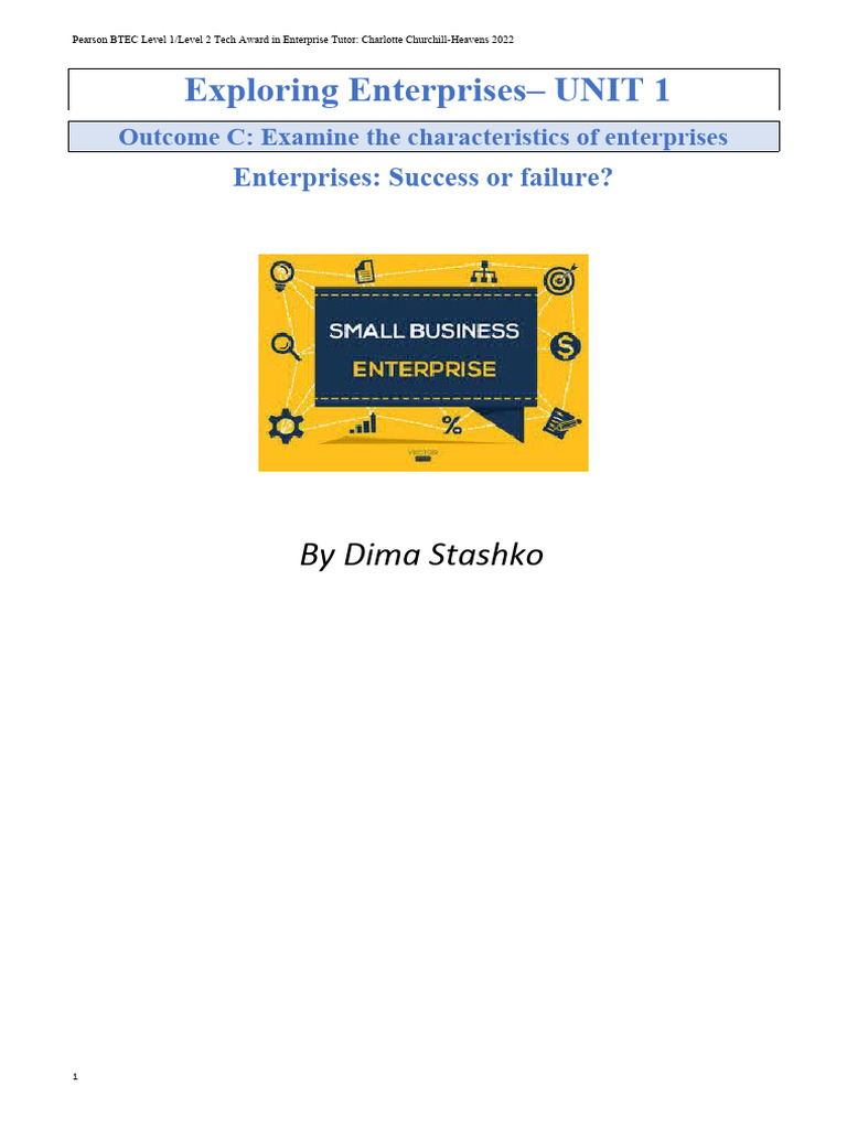 Enterprise Outcome C Booklet Student Copy 1 | PDF