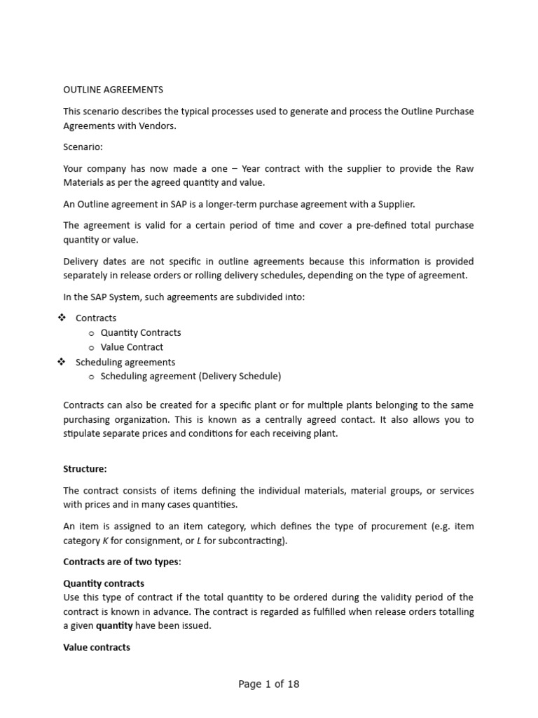 DAY 12 Outline Agreement | PDF