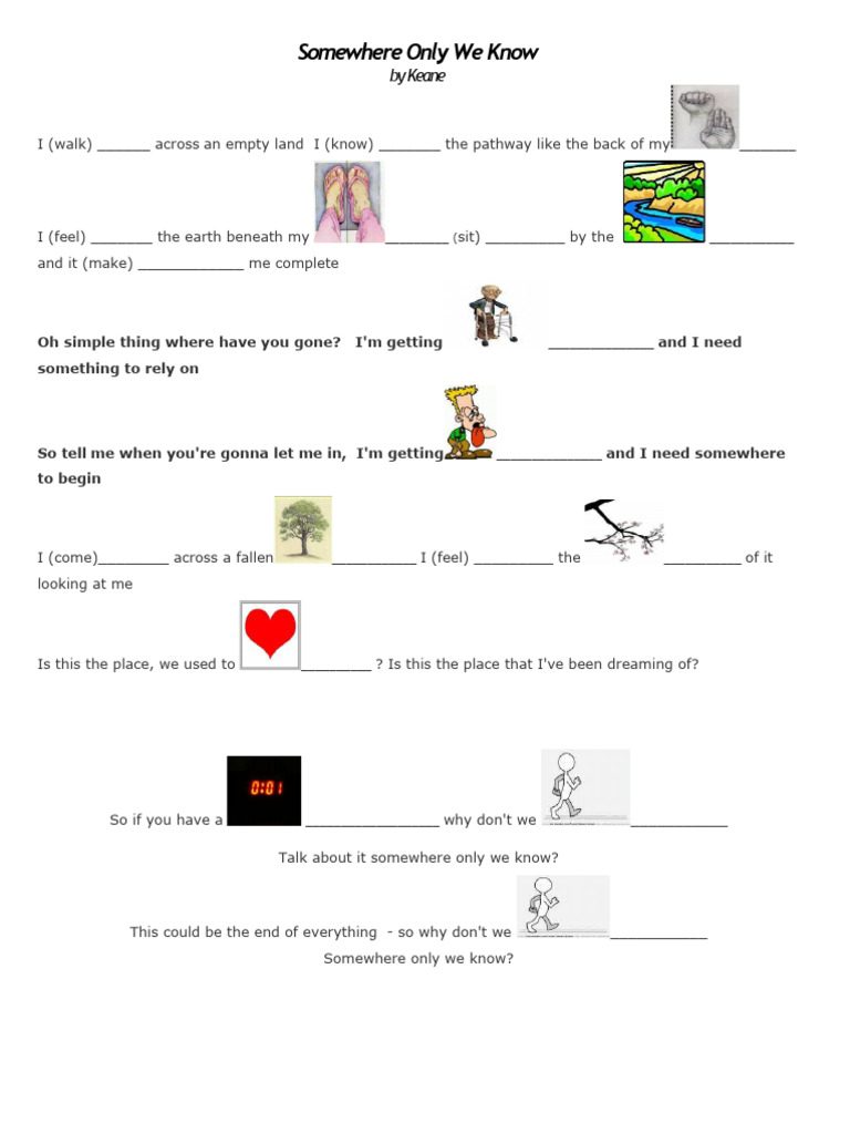 "Somewhere Only We Know Lyrics Analysis" | PDF