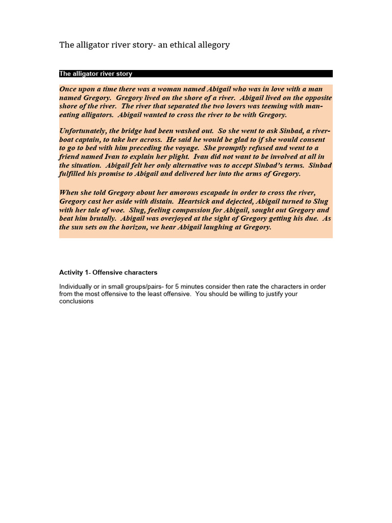 the-alligator-river-story | PDF | News | Ideologies