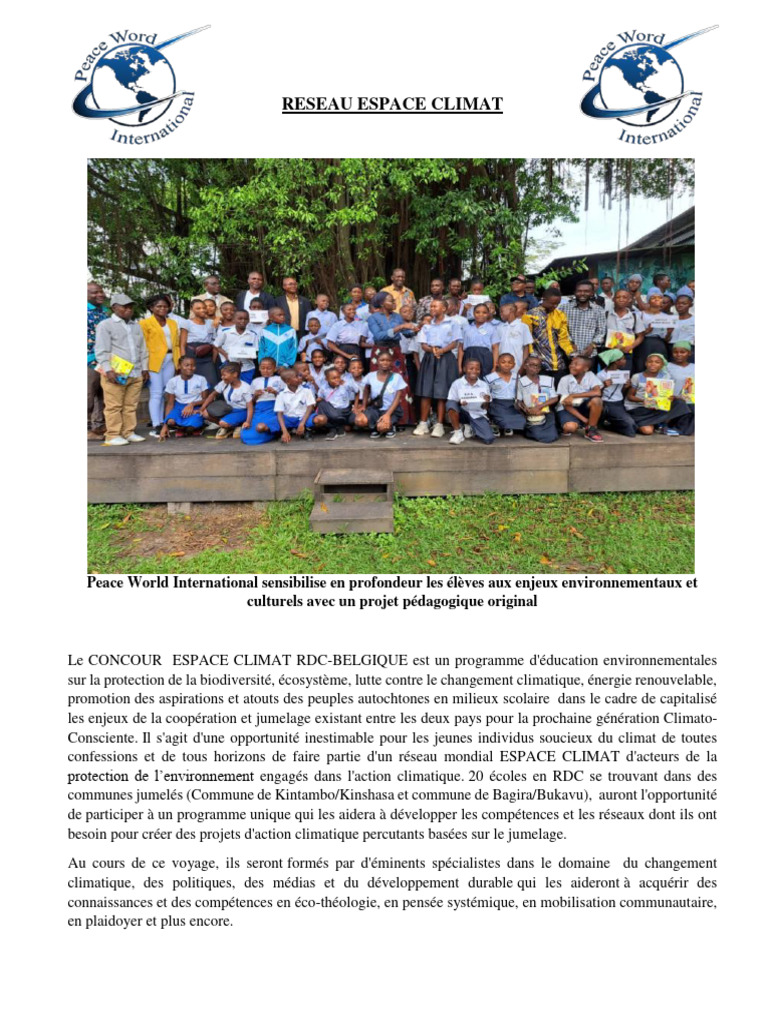 Concours Espace Climat : Éducation et Action | PDF | Environnement ...