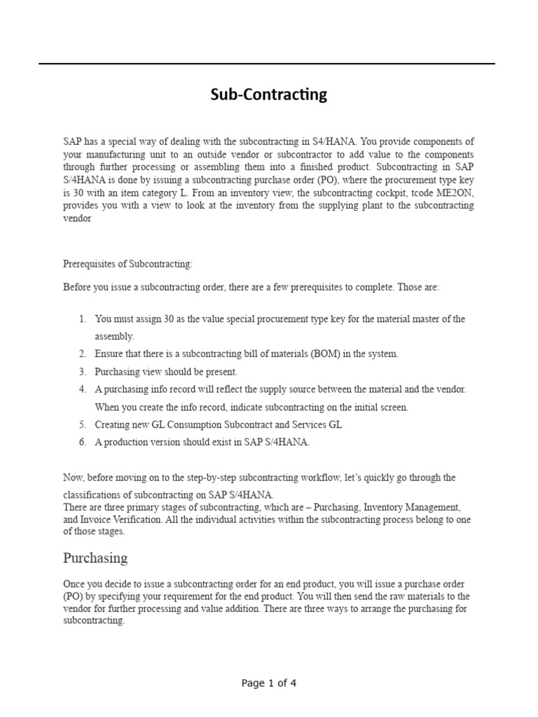 DAY 19 Subcontracting, Consignment and Special Procurement | PDF ...