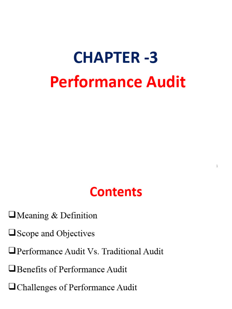 Chapter 3 - Performance Audit (Flash) | PDF | Audit | Risk