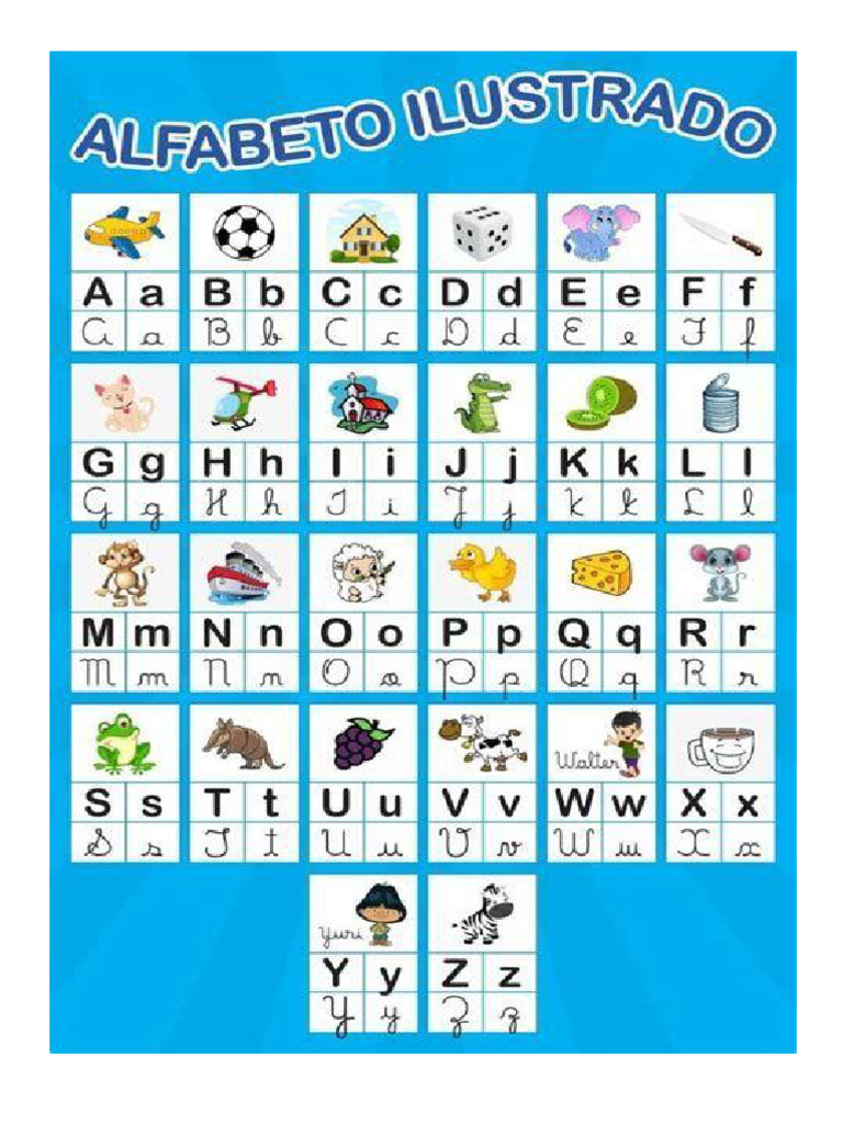 Abecedario Con Sonido Inicial - Cursiva | PDF