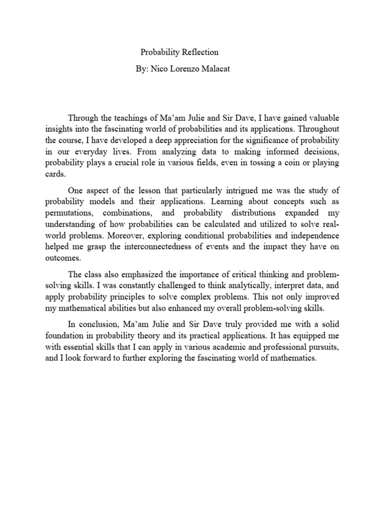 Probability Reflection | PDF