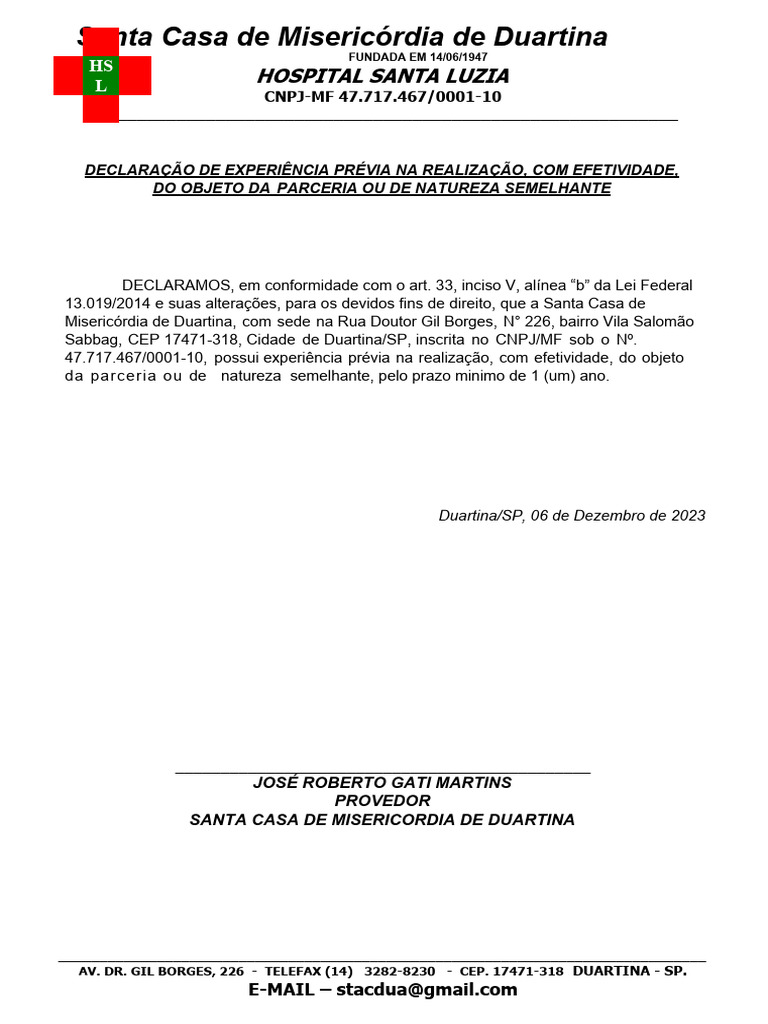 Declaração de Experiencia | PDF Declaração de Experiencia | PDF