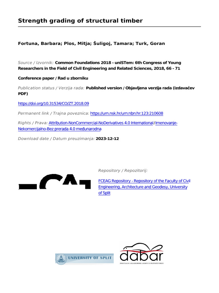 Fortuna 2018 Strength - Grading - of - Structural - Timber Gradst - 985 ...