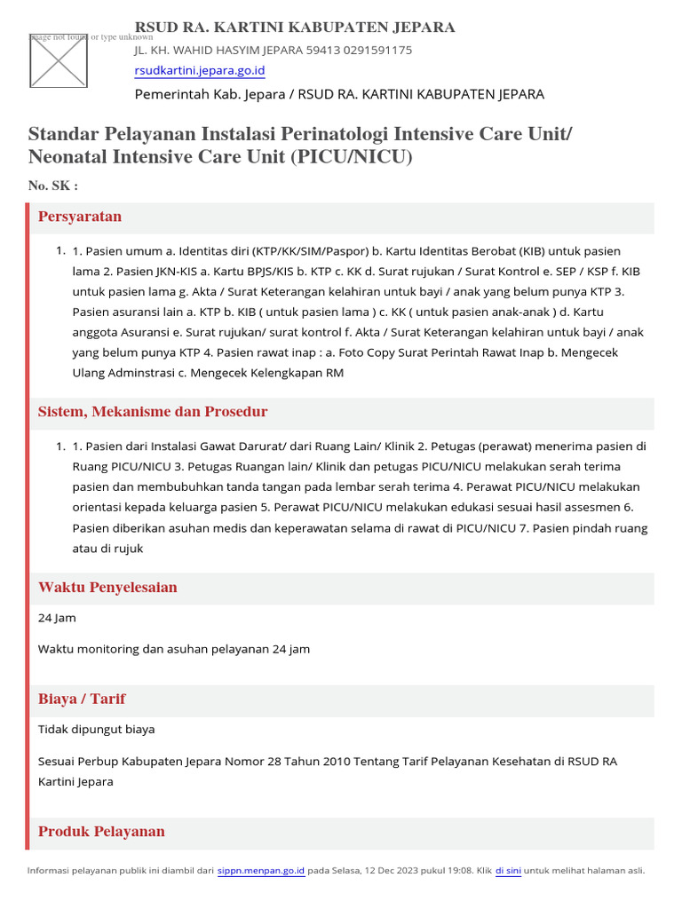 Unduh Standar Pelayanan - Standar Pelayanan Instalasi Perinatologi Intensive Care Unit Neonatal ...