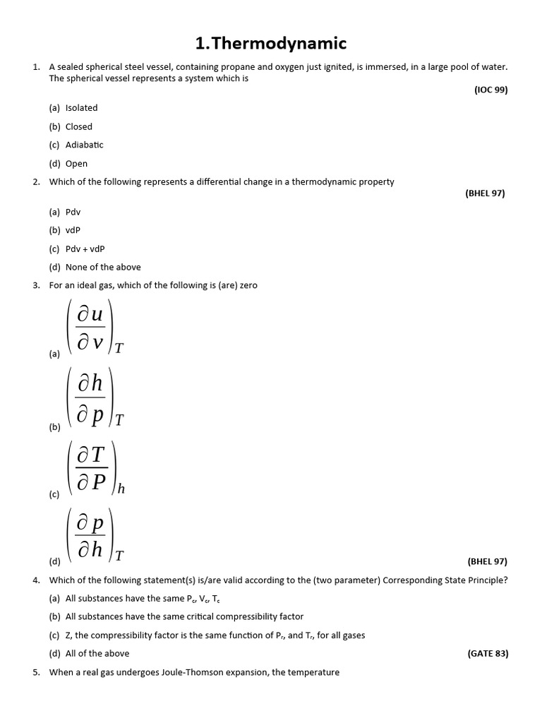 Thermodynamics (1-100) | PDF | Gases | Temperature