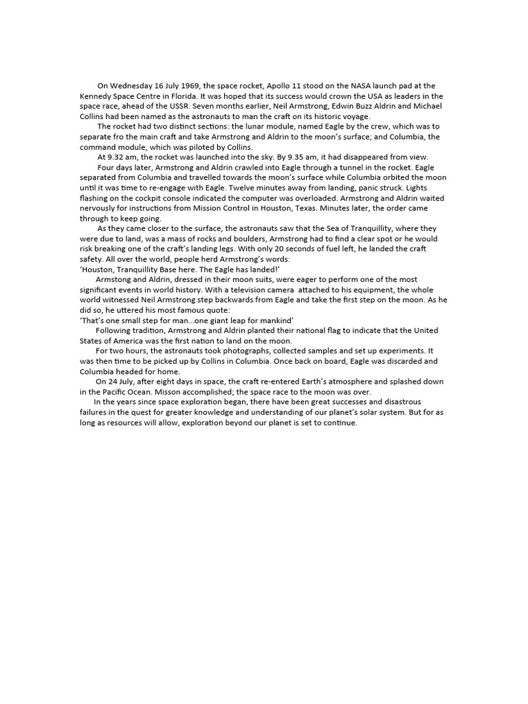 Moon Landing | PDF | Apollo 11 | Neil Armstrong