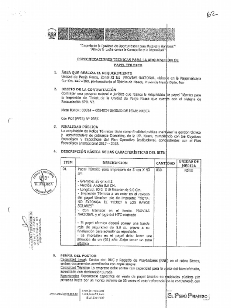 Perfil Del Postor | PDF